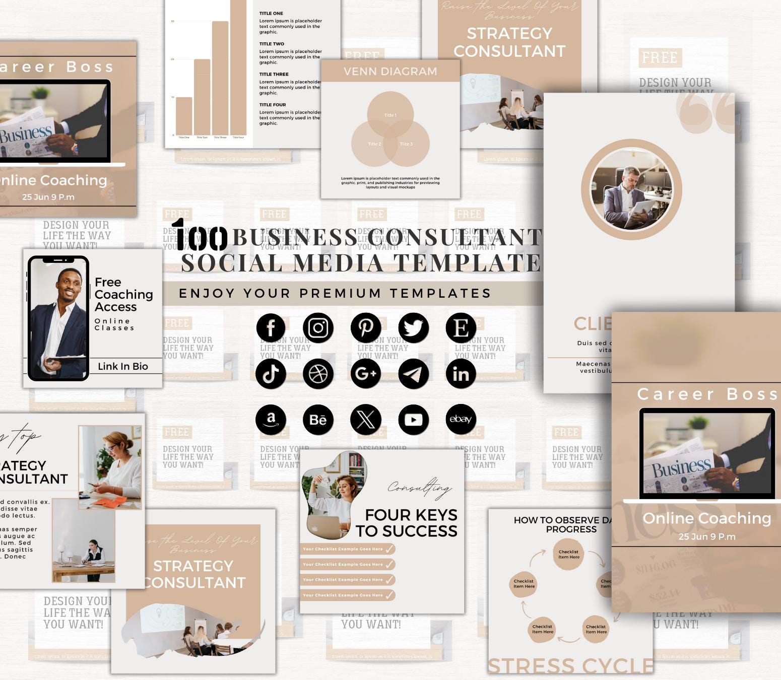Business Consulting Instagram Post Templates, Business Consultant ...