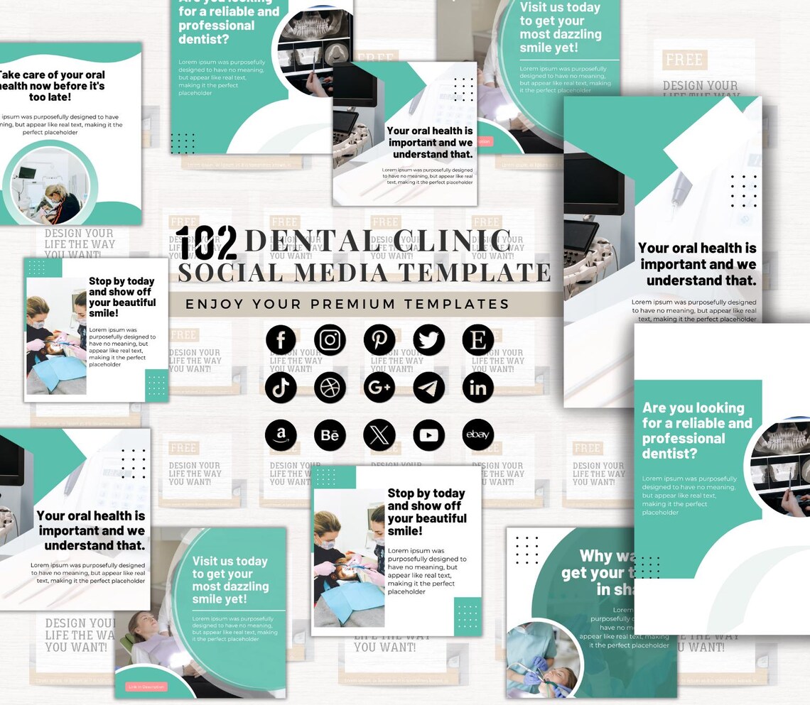 102 Dental Social Media Story Templates, Dentist Clinic Business ...
