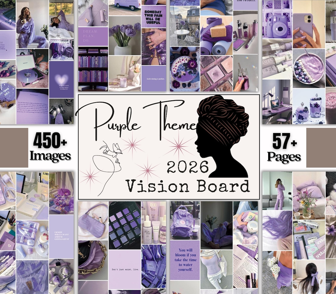 Purple Aesthetic Vision Board Kit | Manifest Your Dream Life With Royal ...