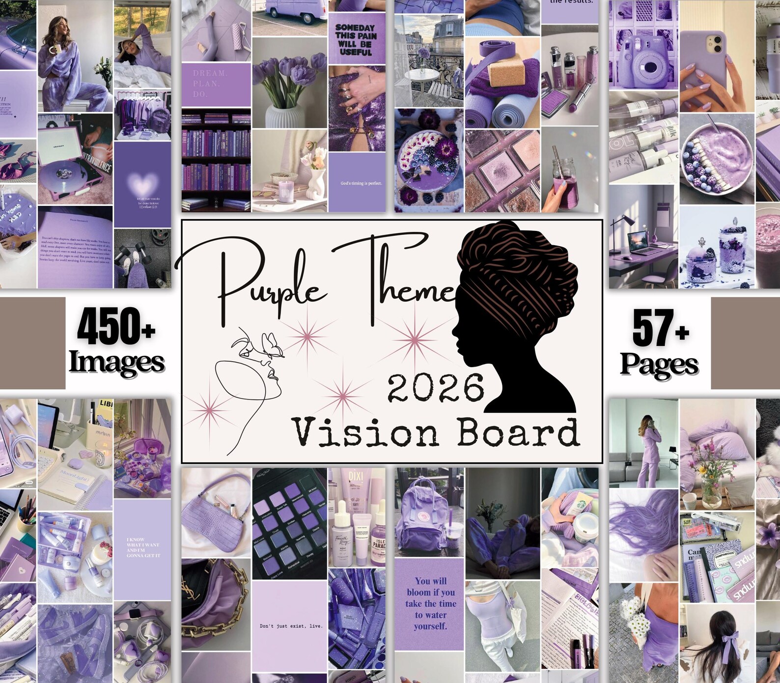 Purple Aesthetic Vision Board Kit | Manifest Your Dream Life With Royal ...