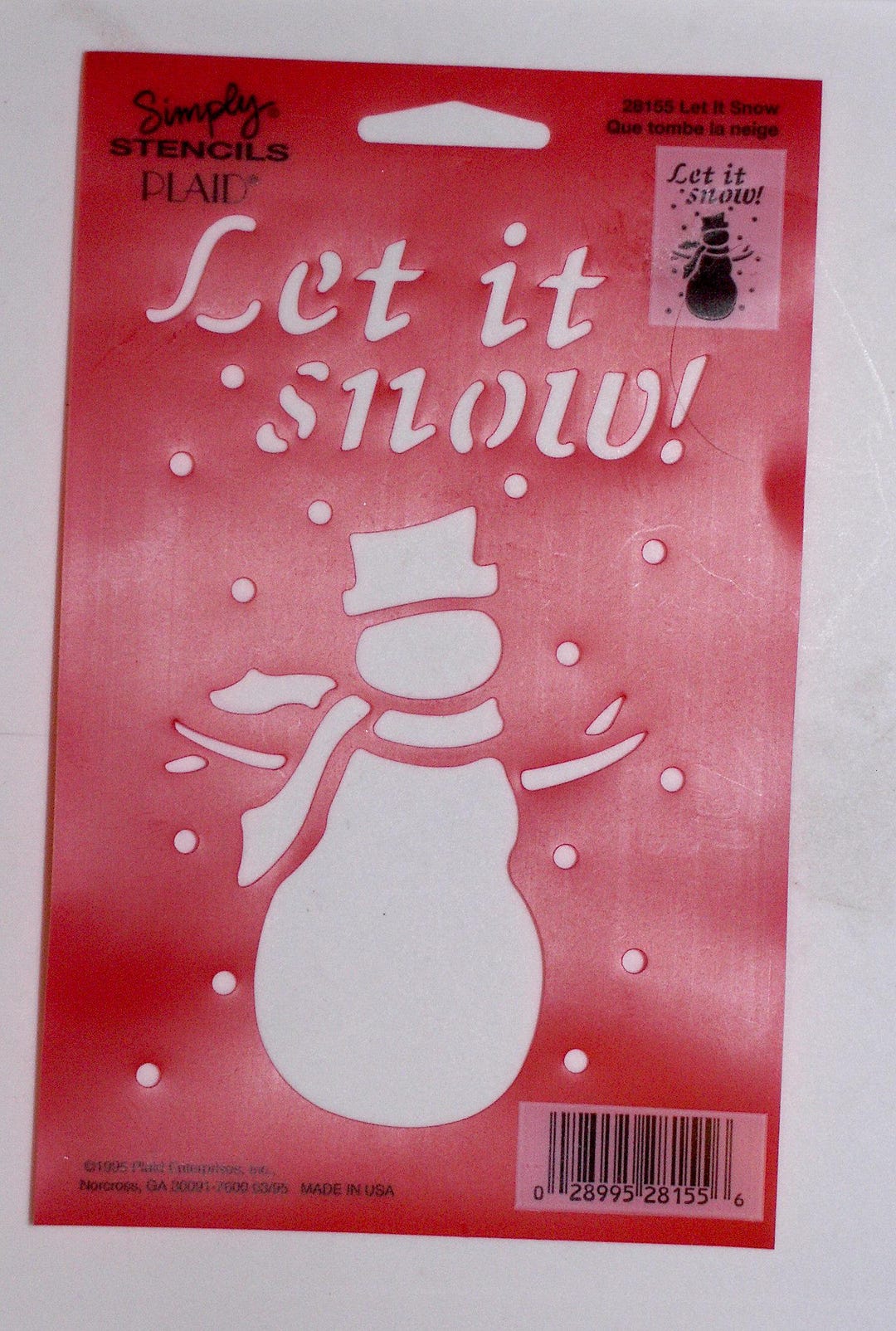 PLAID Simply Stencils Plastic Stencil Christmas Design With Snowman and ...
