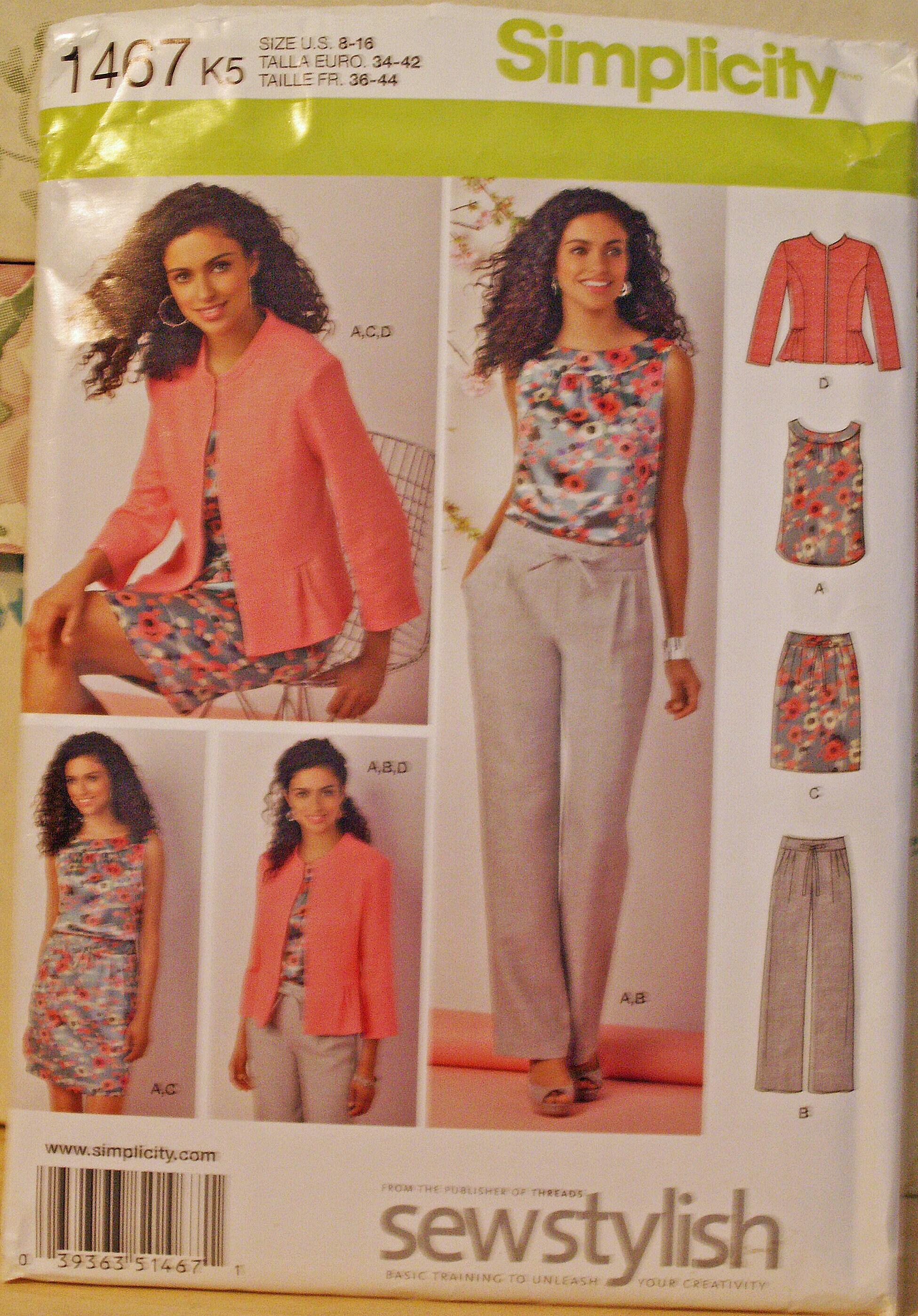Sewing & Needlecraft Patterns Sewing and Pants Pattern Size 8-16 ...
