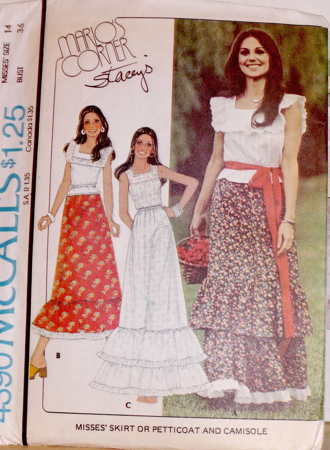 Vintage 1970's Mccall's Pattern 4390, Size 14 Bust 36, MARLO THOMAS ...