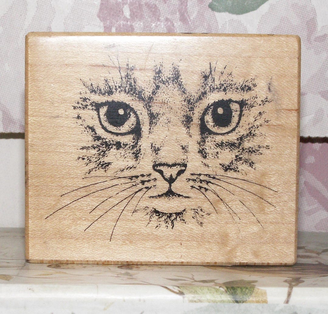Vintage Rubber Stamp, CAT FACE # E-951 PSX, Rare ©1991 From Personal ...