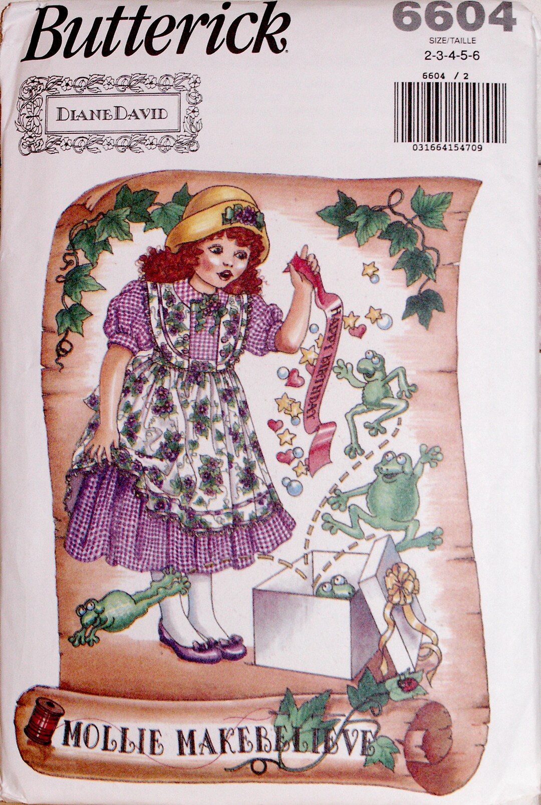 Butterick # 6604 Sewing Pattern, Size (sizes 2, 3, 4, 5, 6) Children's ...