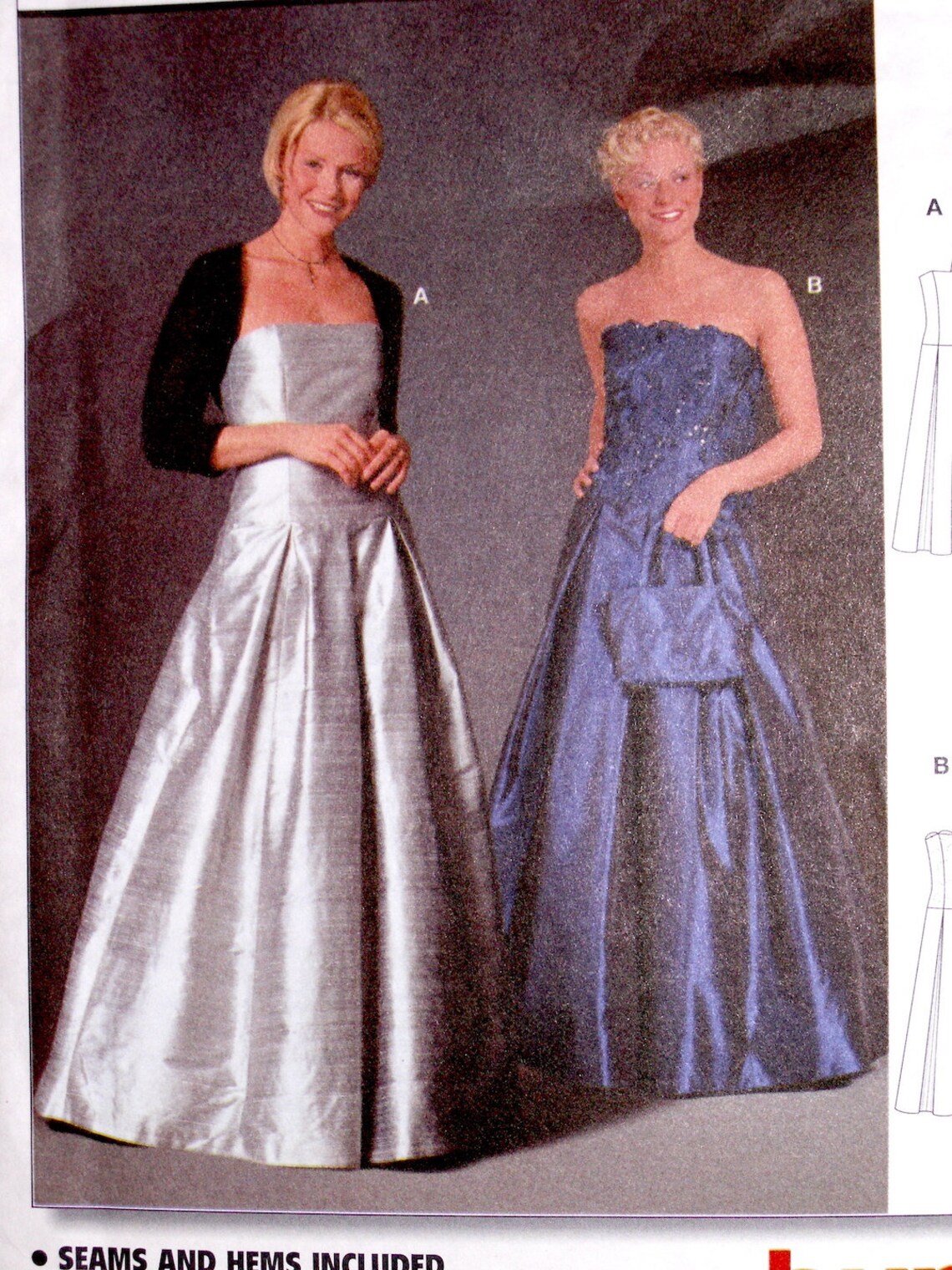 Burda 2585 Long Designer Gown Pattern, Sewing Pattern, Wedding Bridal ...