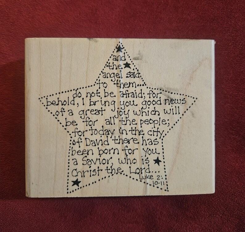 Rare Paula Best Rubber Stamp, 9512-C, Luke 2:10-11, S - Etsy