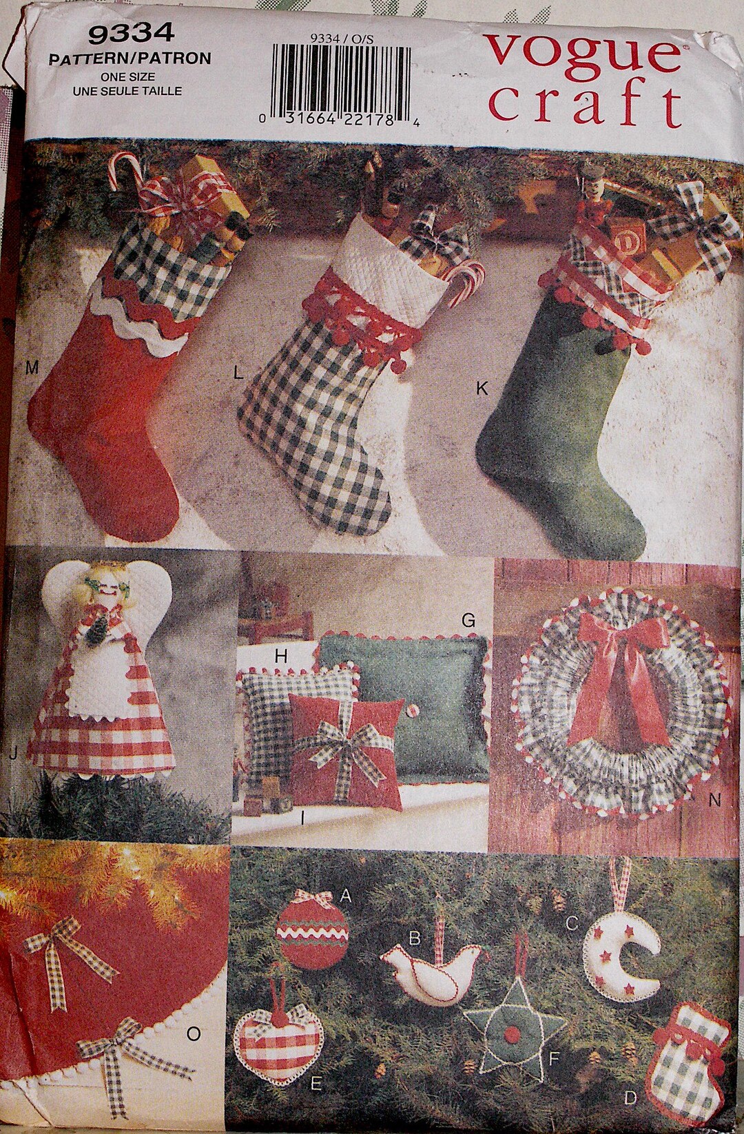 VOGUE 9334 Christmas Decorations Tree Skirt, Ornaments, Stockings ...