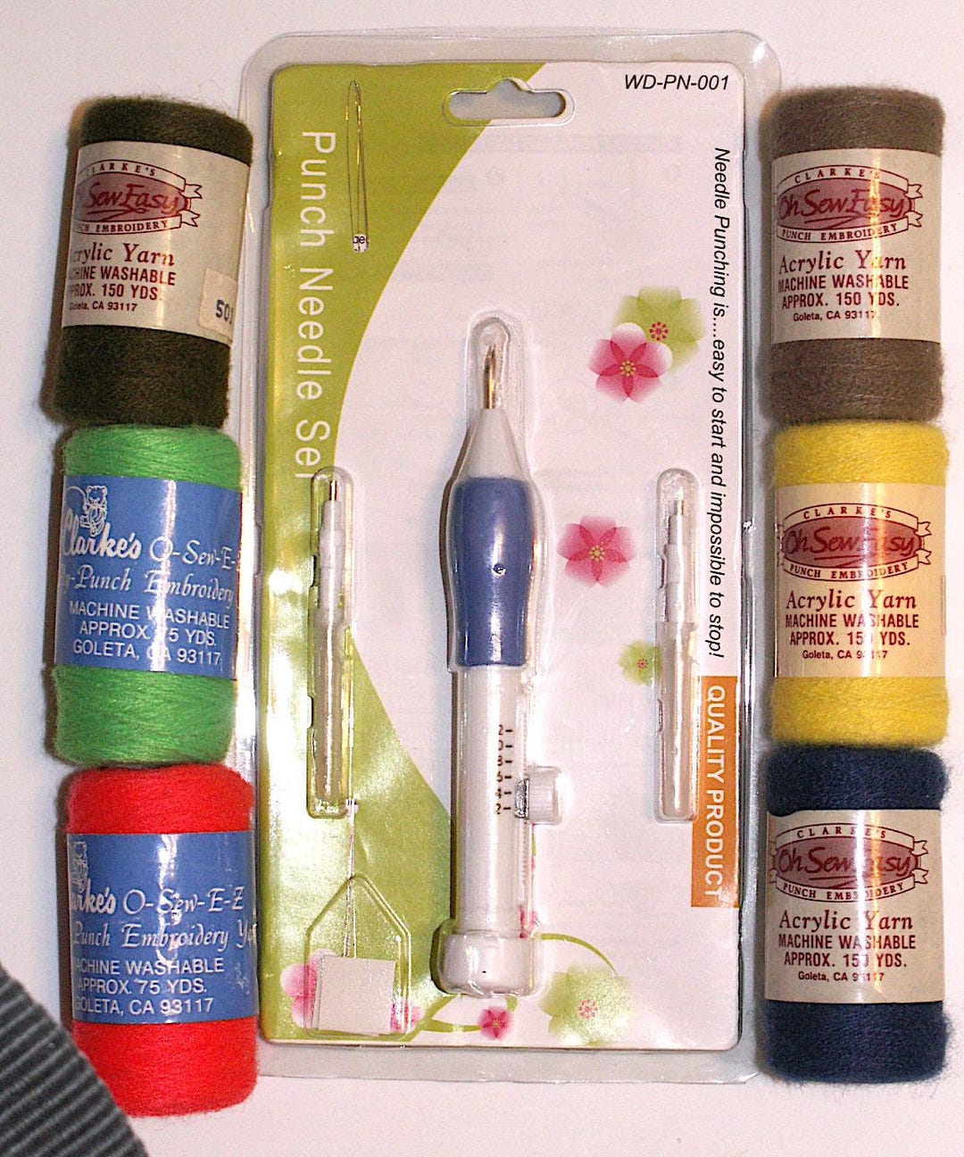 DIY Punch Needle Set for Punch Needle Embroidery With (6) Colors of ...