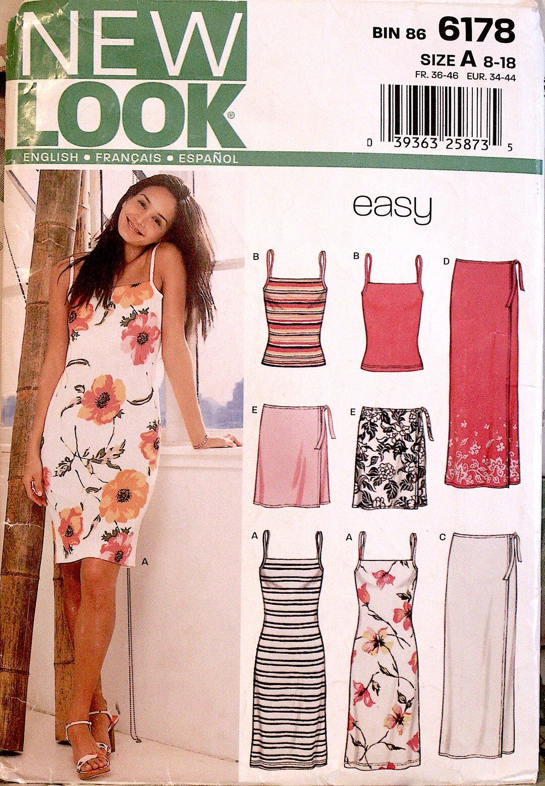 Sewing Pattern Vintage NEW LOOK # 6178 Misses Separates, Miss Sizes 8 ...