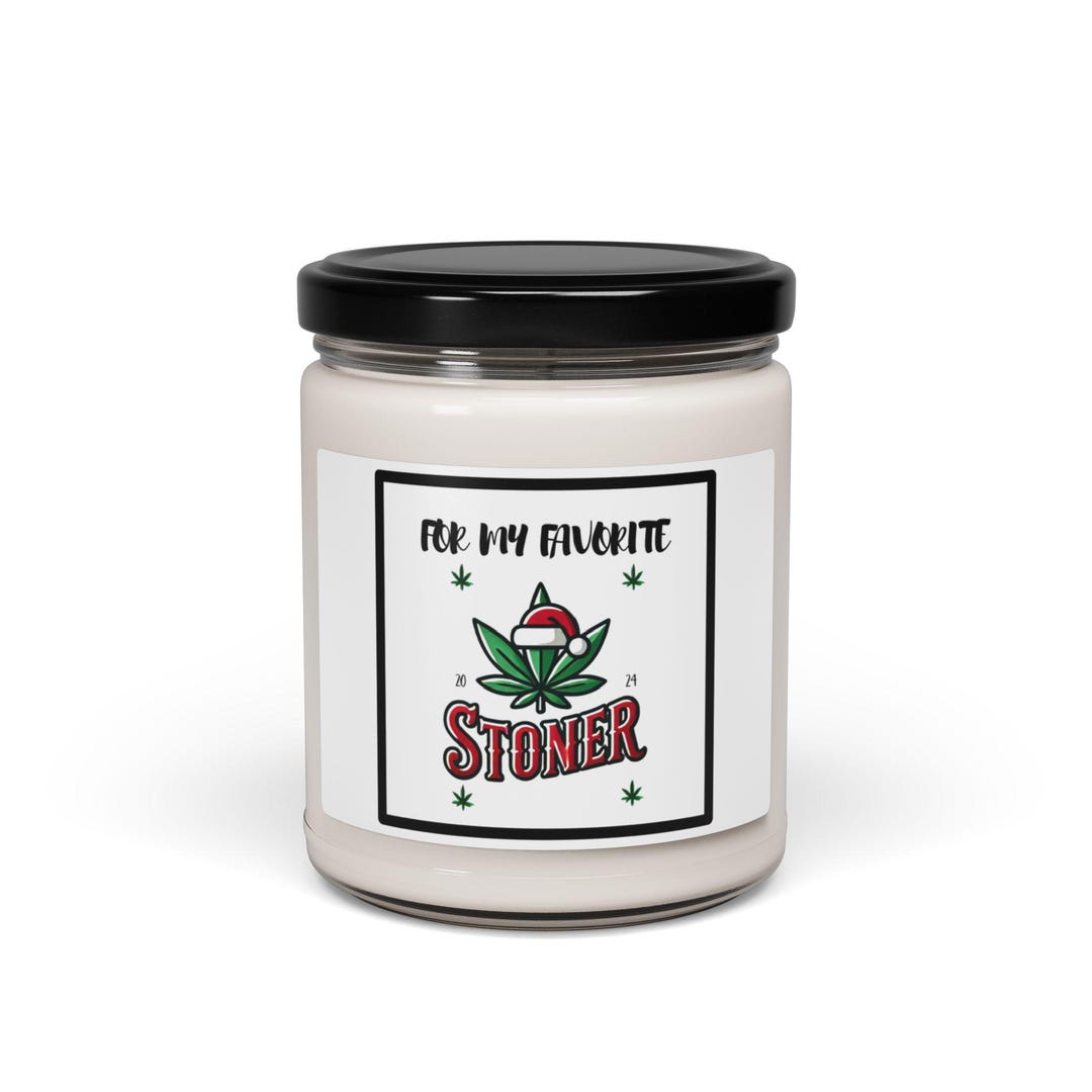 Stoner Christmas Candle L Cannabis-themed Holiday Decor L Festive ...