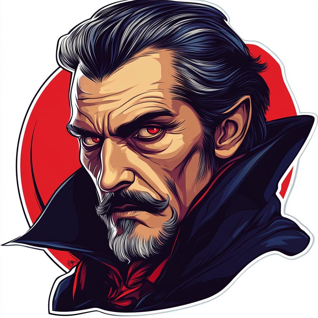 Vampire Gaze: Classic Dracula Sticker - Etsy