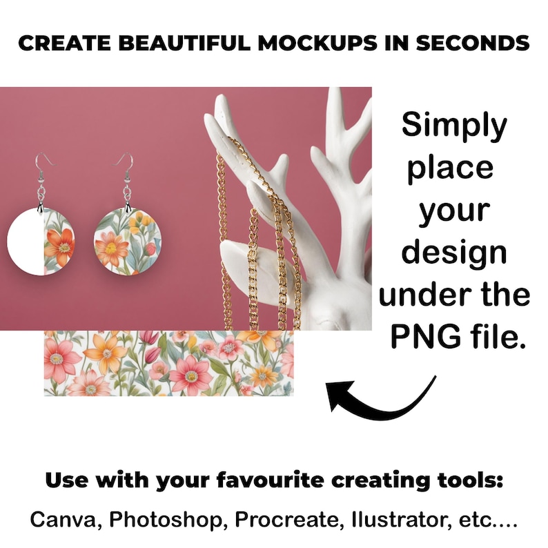 Mockup,round Earring Mockup, Png Mockup, Easy Mockup,pair Round Mock ...