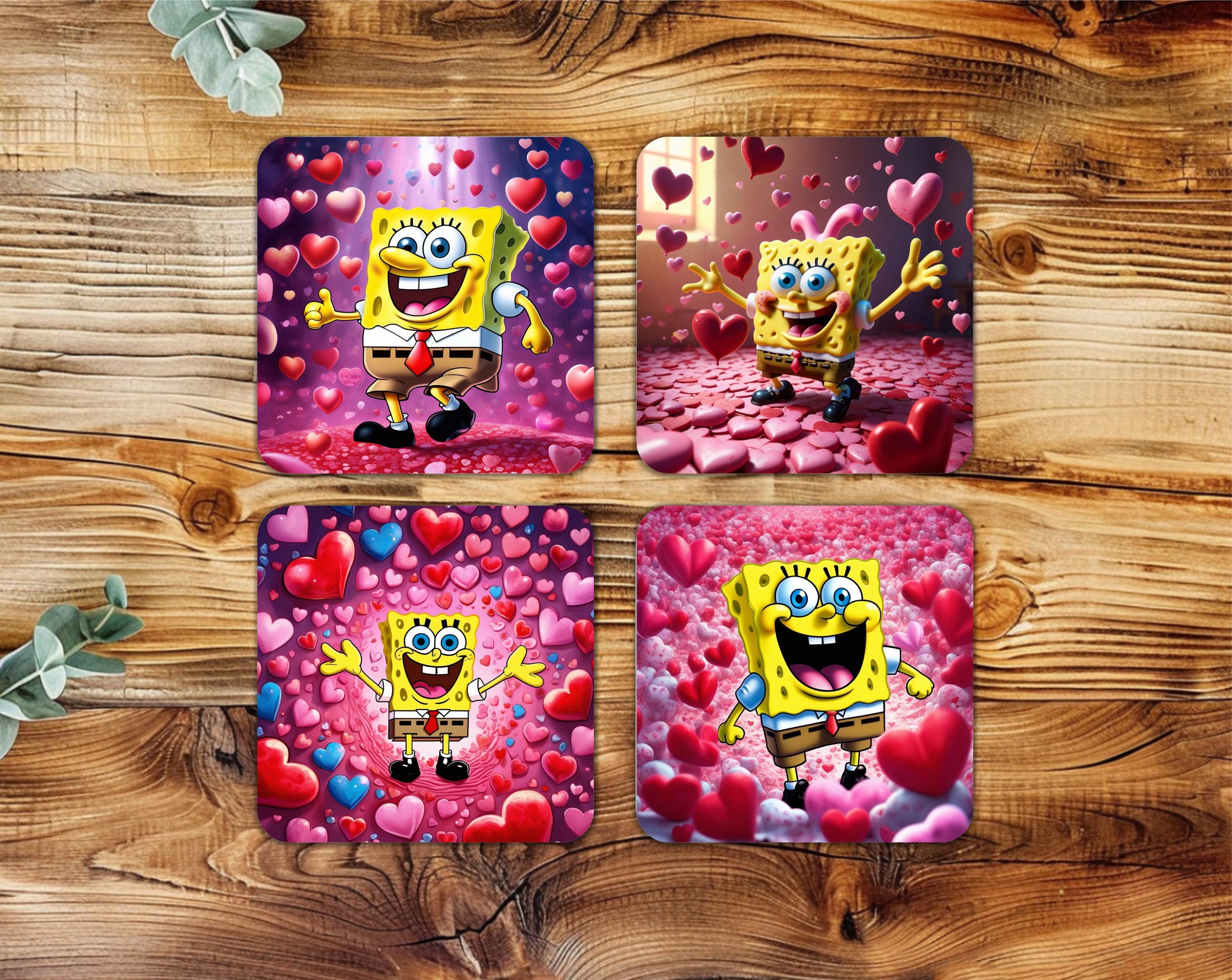 Sponge Bob Valentine PNG Hearts Bundle. 14 Png 6x6 for Sublimation ...