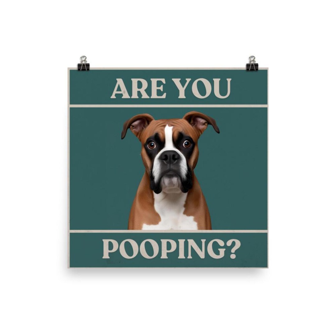 Funny Bathroom Poster: "are You Pooping?" Boxer Dog Wall Art - Etsy