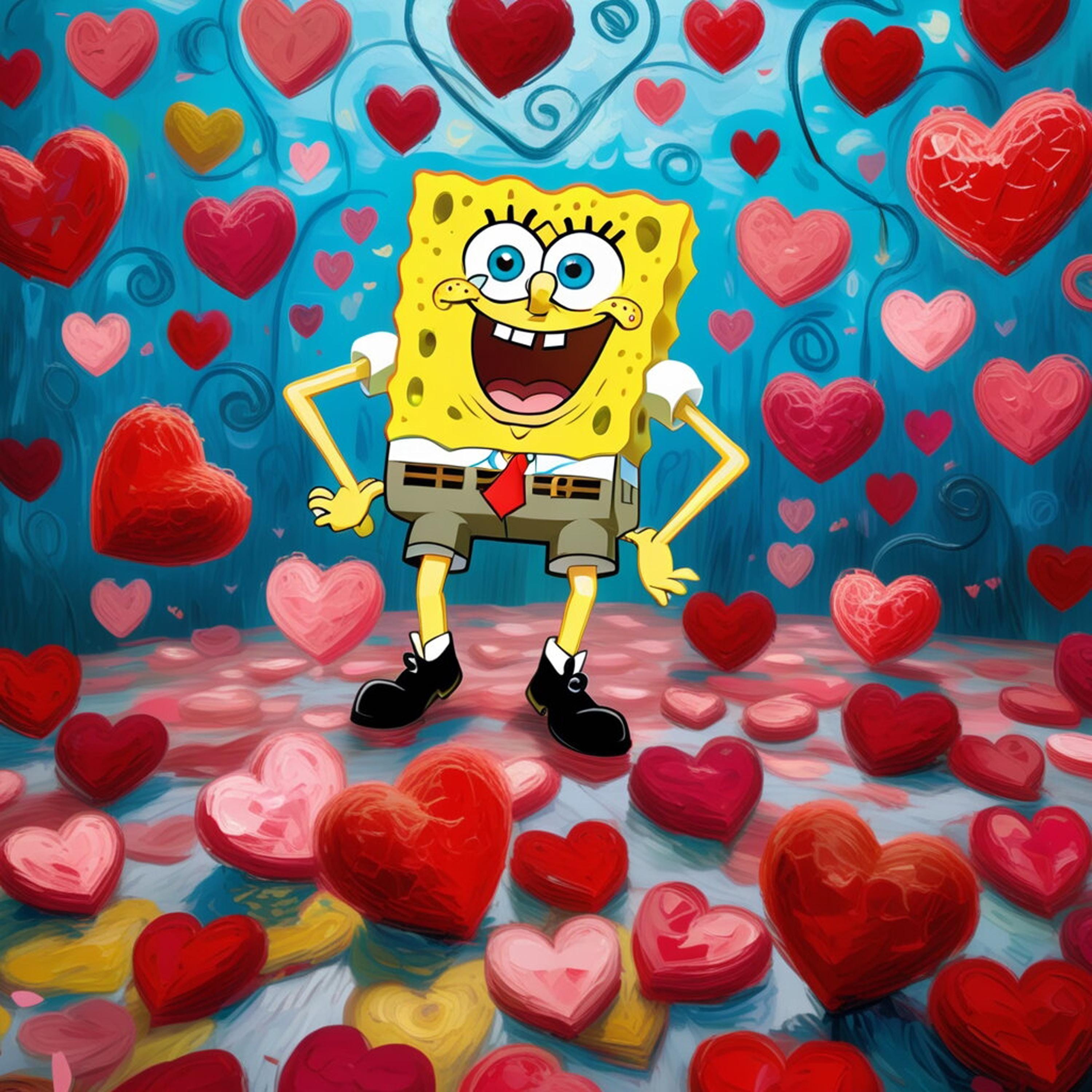 Sponge Bob Valentine PNG Hearts Bundle. 14 Png 6x6 for Sublimation ...