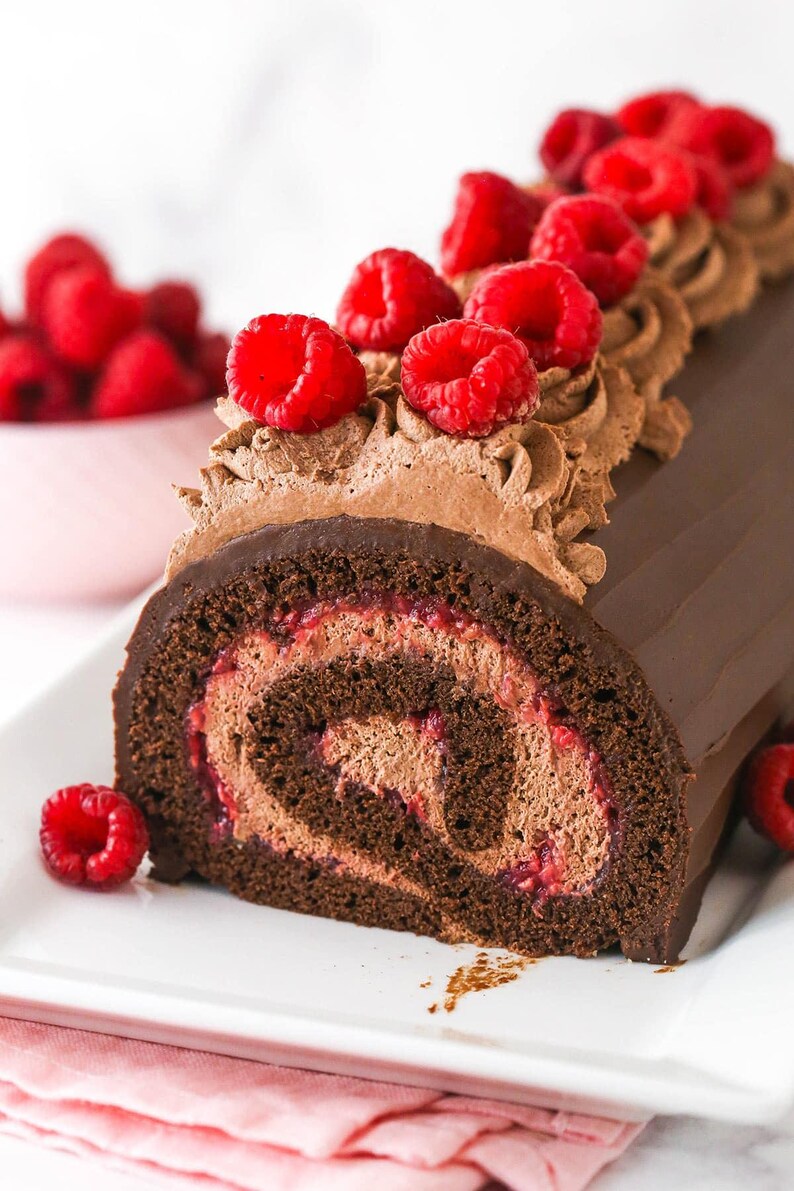 Raspberry Chocolate Cake Roll Recipe | Elegant Dessert Idea | Digital ...