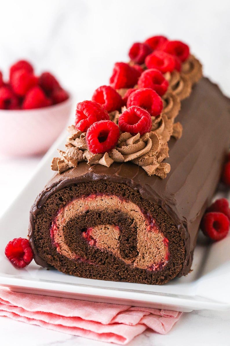 Raspberry Chocolate Cake Roll Recipe | Elegant Dessert Idea | Digital ...