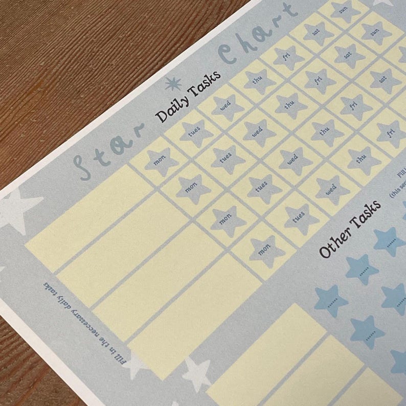 Star Chart for Kids and Adults | Habit and Chore Tracker (PDF) - Etsy