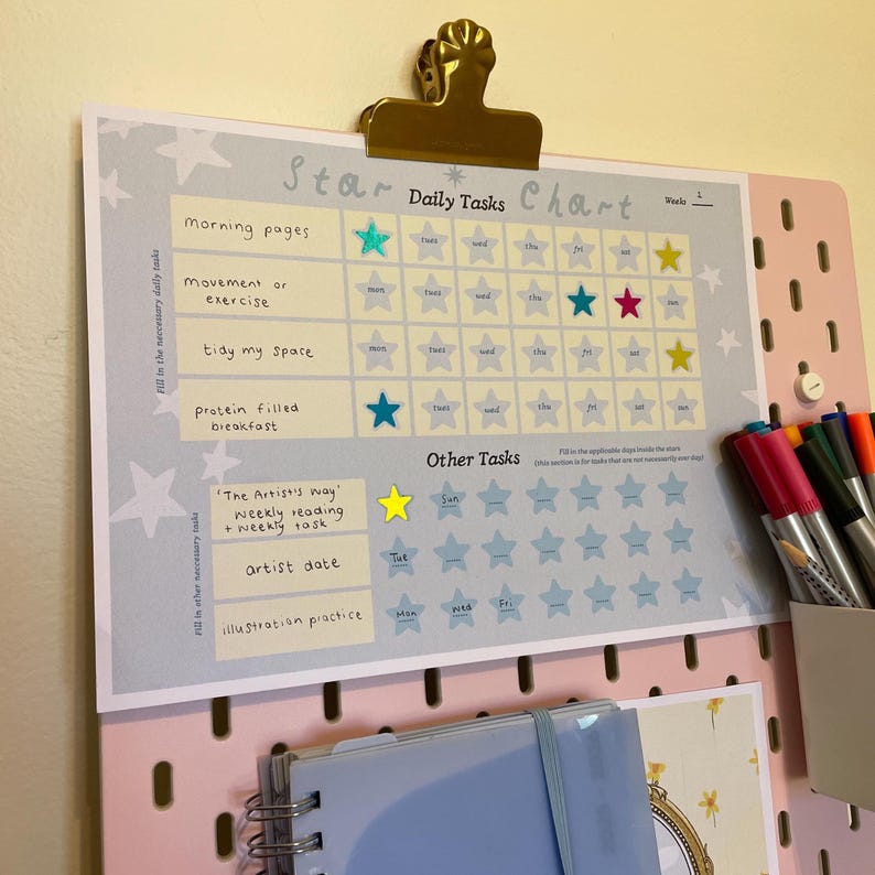 Star Sticker Chart for Kids and Adults | Habit Tracker | Chore Chart ...