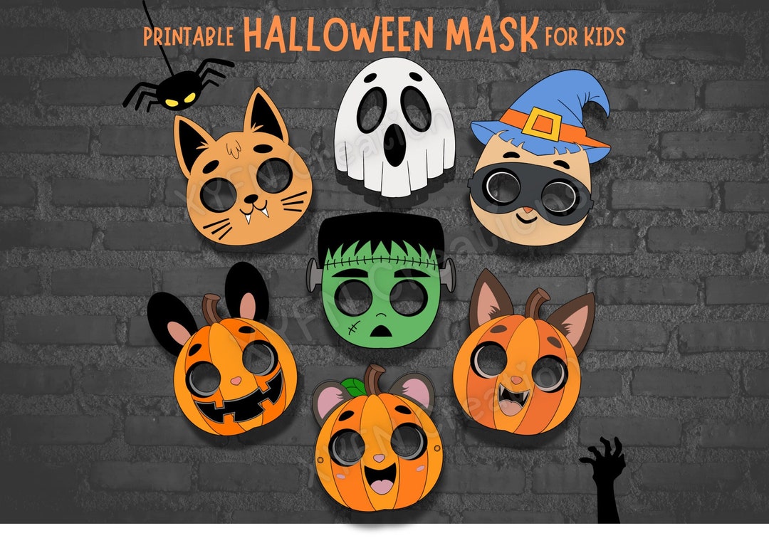 Printable Cute Halloween Masks for Kids - Etsy