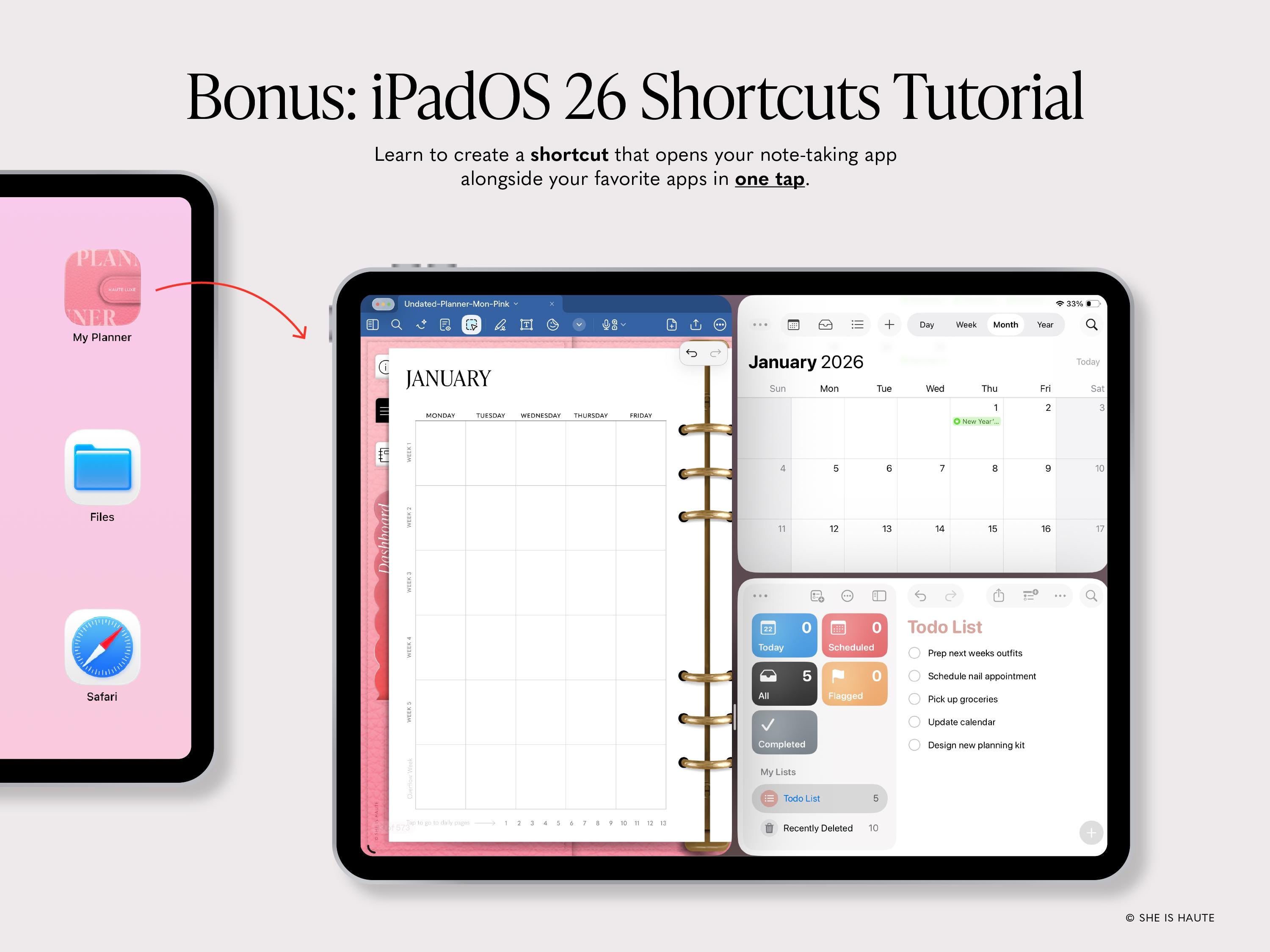 Undated Haute Luxe Digital Planner for Ipad, Goodnotes & Noteful ...