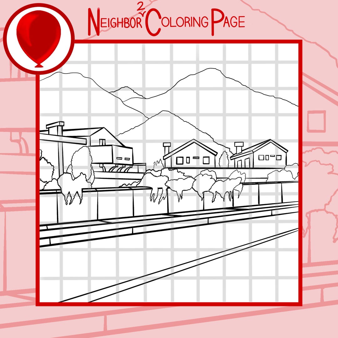 Neighborhood 02 Coloring Page Made for Adults and Kids Landscape ...
