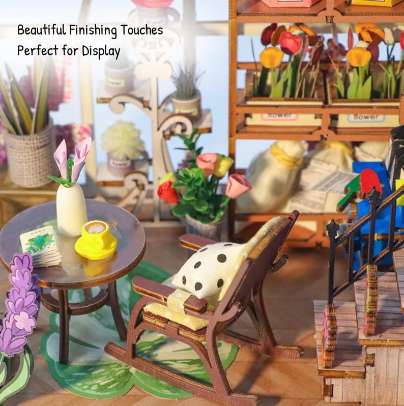 Flower Garden Book Nook Kit – Miniature Greenhouse With LED Lights - Etsy