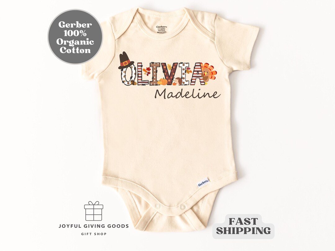 Gerber Organic Cotton Onesie Personalized Baby Custom Name for Boy or ...