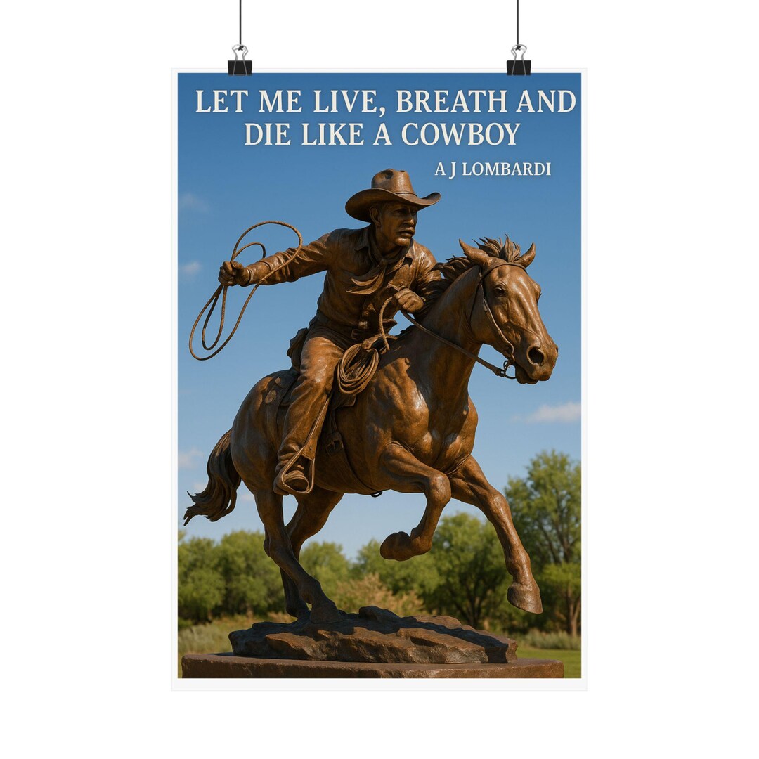 Cowboy Motivational Poster, Western Wall Art, Rustic Home Decor, Gift ...