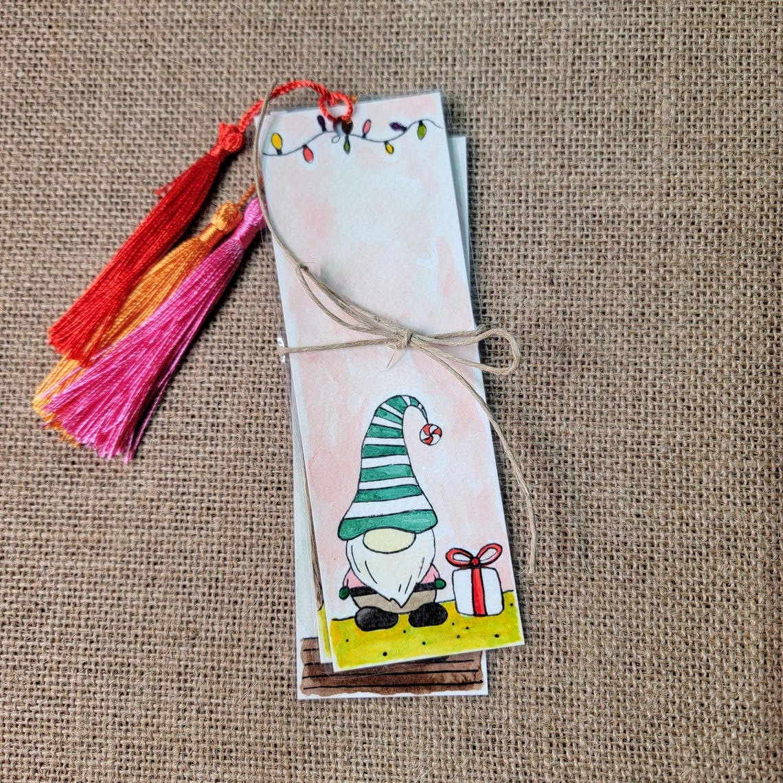 Holiday Gnome Bookmarks, Watercolor Gnomes, Whimsical Gnomes, Garden ...