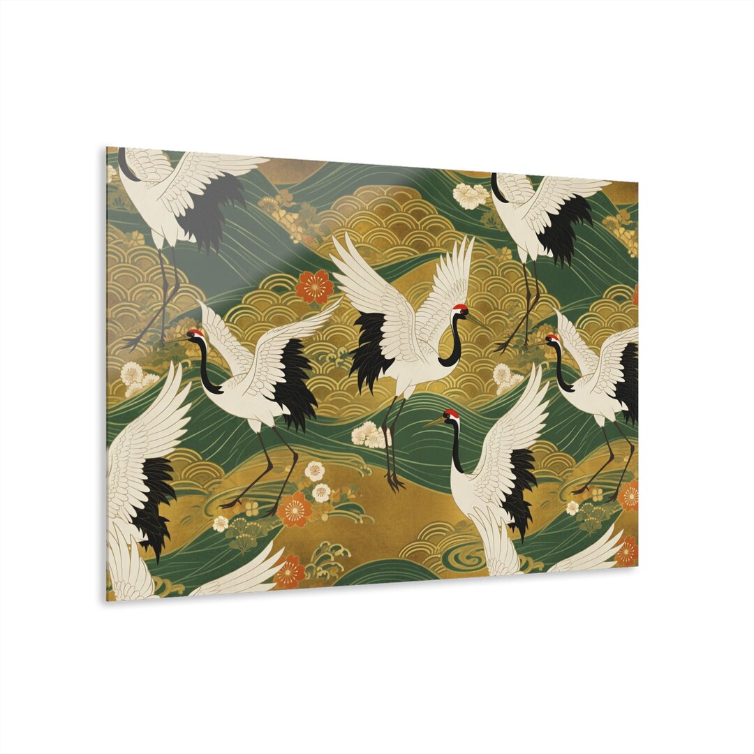 Japanese Crane Painting acrylic Prints - Etsy