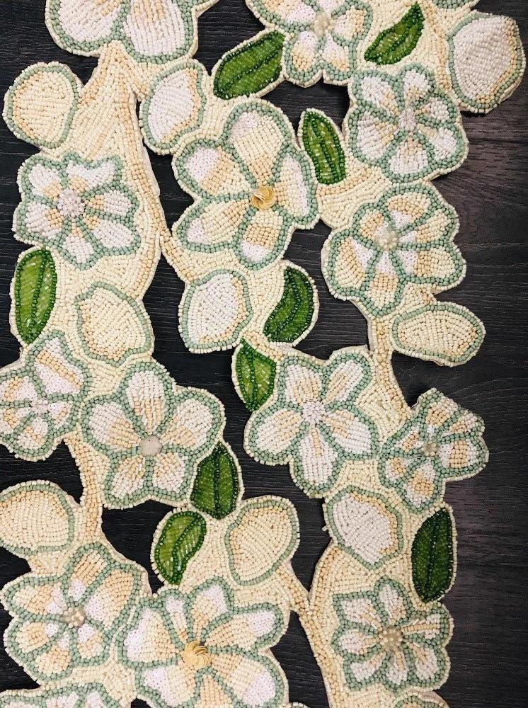 Handmade Floral Beaded Designer Table Runner - Etsy