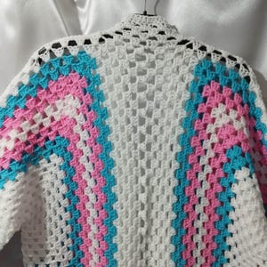 LGBTQ Pride Transgender Flag Crochet Hexagon Cardigan Handmade M L XL ...