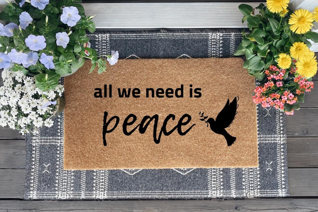 Personalized Peace Dove Coir Doormat, Minimalist Welcome Doormat - Etsy