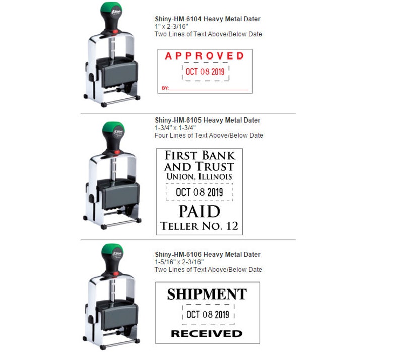 Shiny Heavy Metal Dater Self-inking Stamps - Etsy