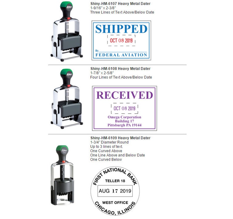 Shiny Heavy Metal Dater Self-inking Stamps - Etsy