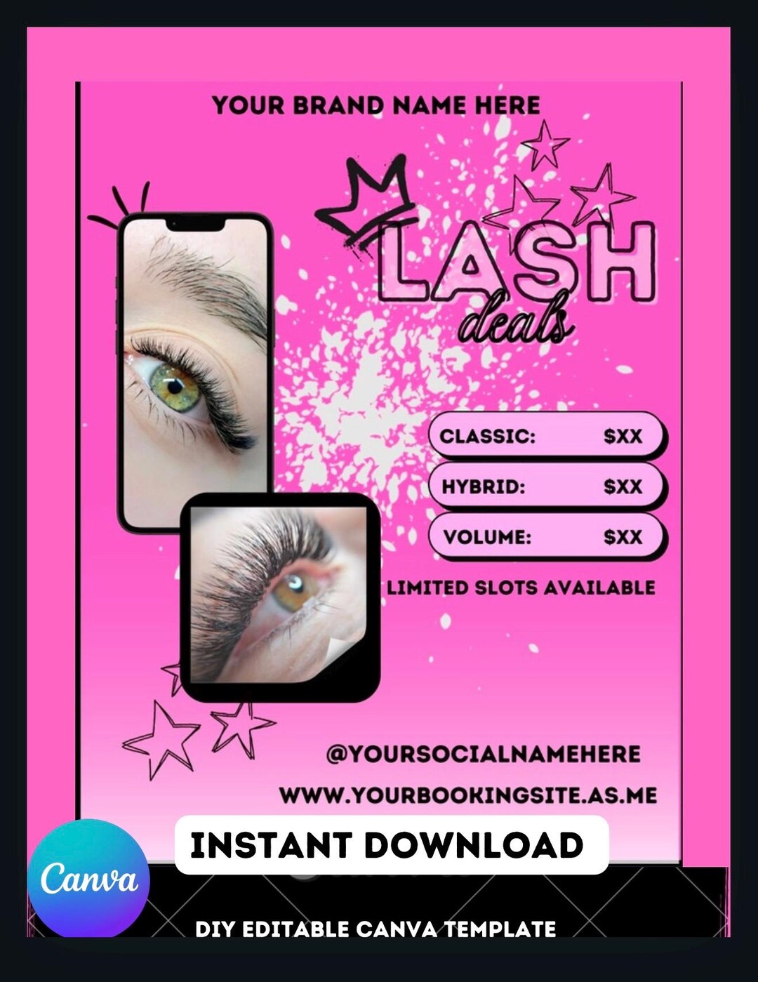 Lash Booking Flyer, Lash Tech Flyer, Lash Services, Lash Books Open, Lash Extension Flyer, Books ...