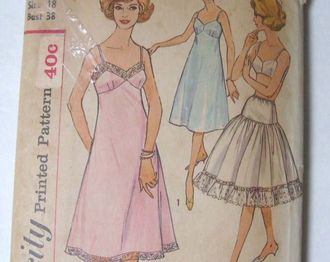 Vtg 50s Petticoat Crinoline Slip Pattern & Full Slip Two in One ...