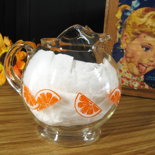 Orange Glass Pitcher - Etsy