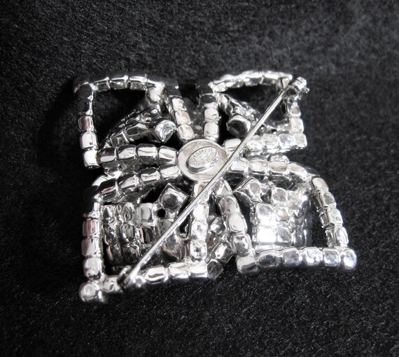 1950s Brooch Kramer New York Signed Clear Rhinestone … - Gem