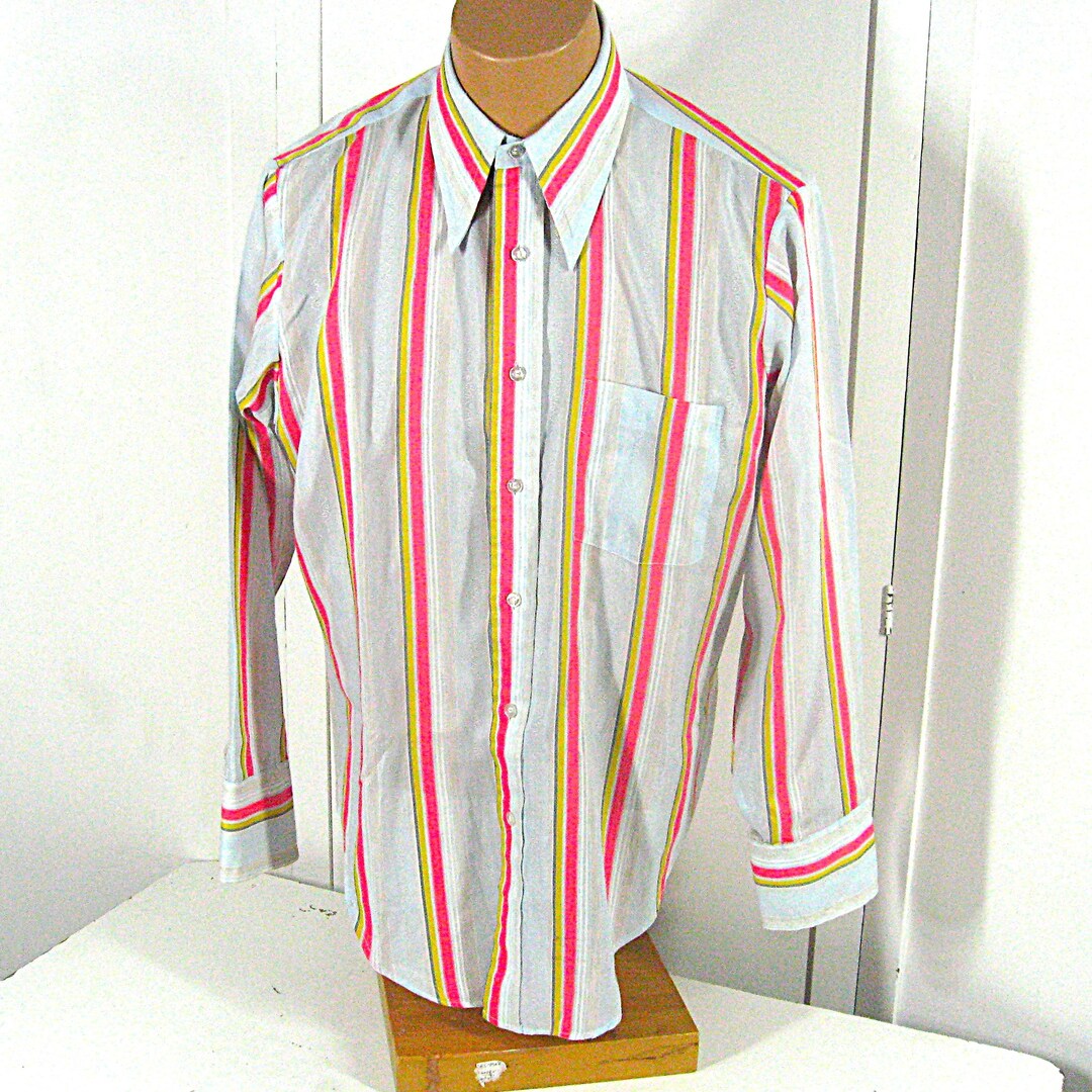 1960s Striped Shirt Men's Mod Vintage the Arrow Collar Man, Sanforized ...