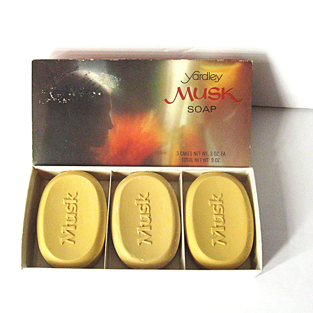 Vintage Yardley of London 3 Bar Musk Soap Set, Original Gift Box 1960s ...