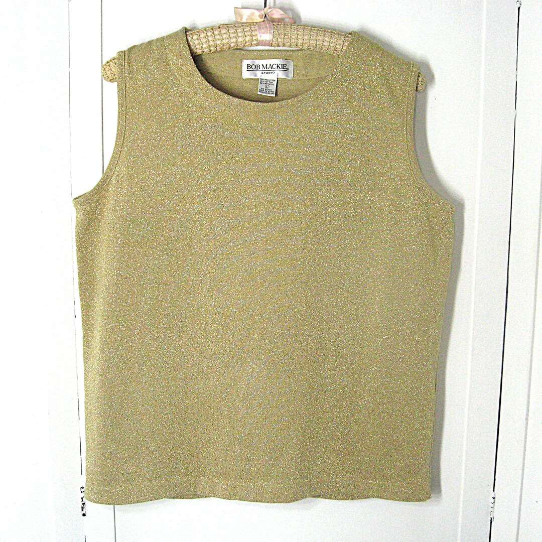 Vintage Gold Top Metallic Knit Shell Bob Mackie Studio 90s, Large - Etsy