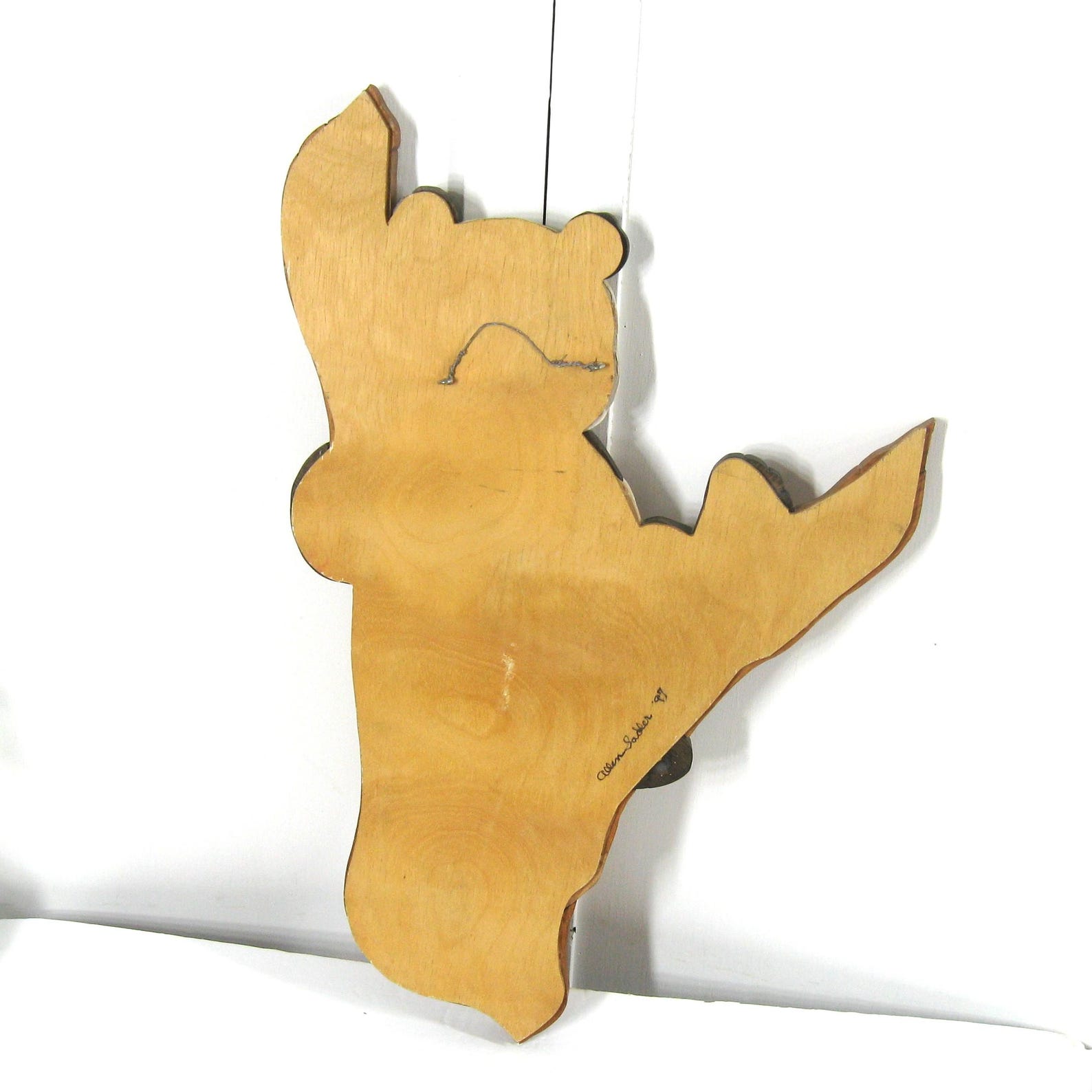 Vintage Wood Panda Bear Wall Hanging 3D Inlaid Intarsia Art 1990s ...