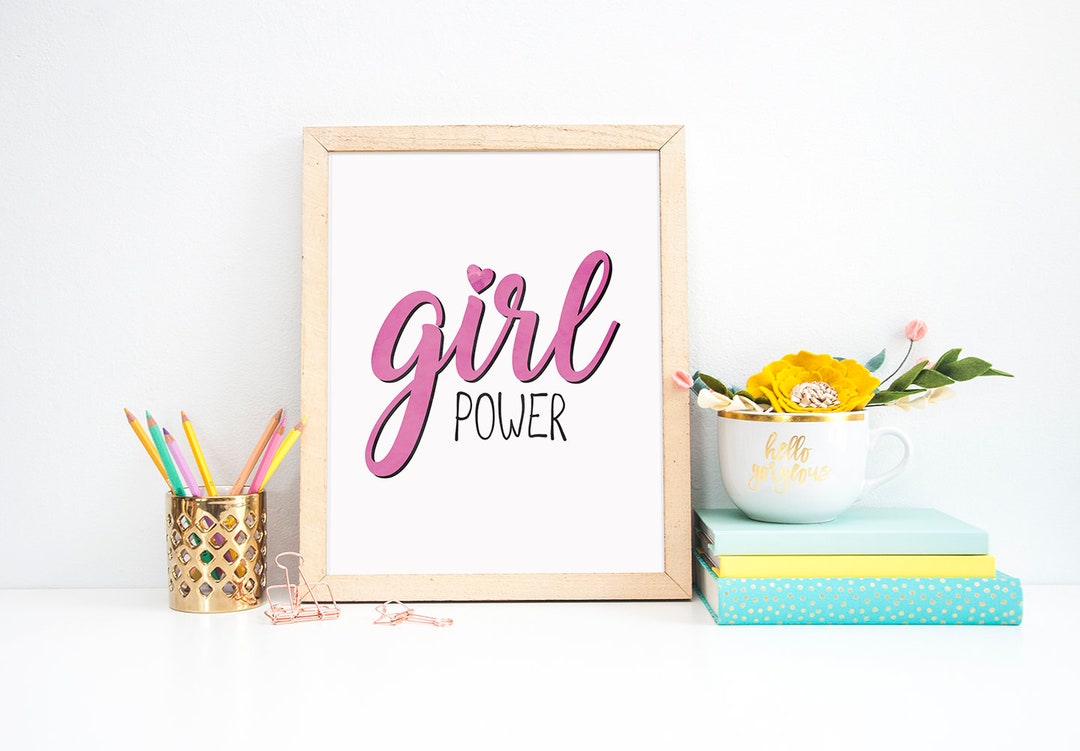Girl Power Wall Art, Feminist Sign, Empowerment Print, Teen Room Decor ...