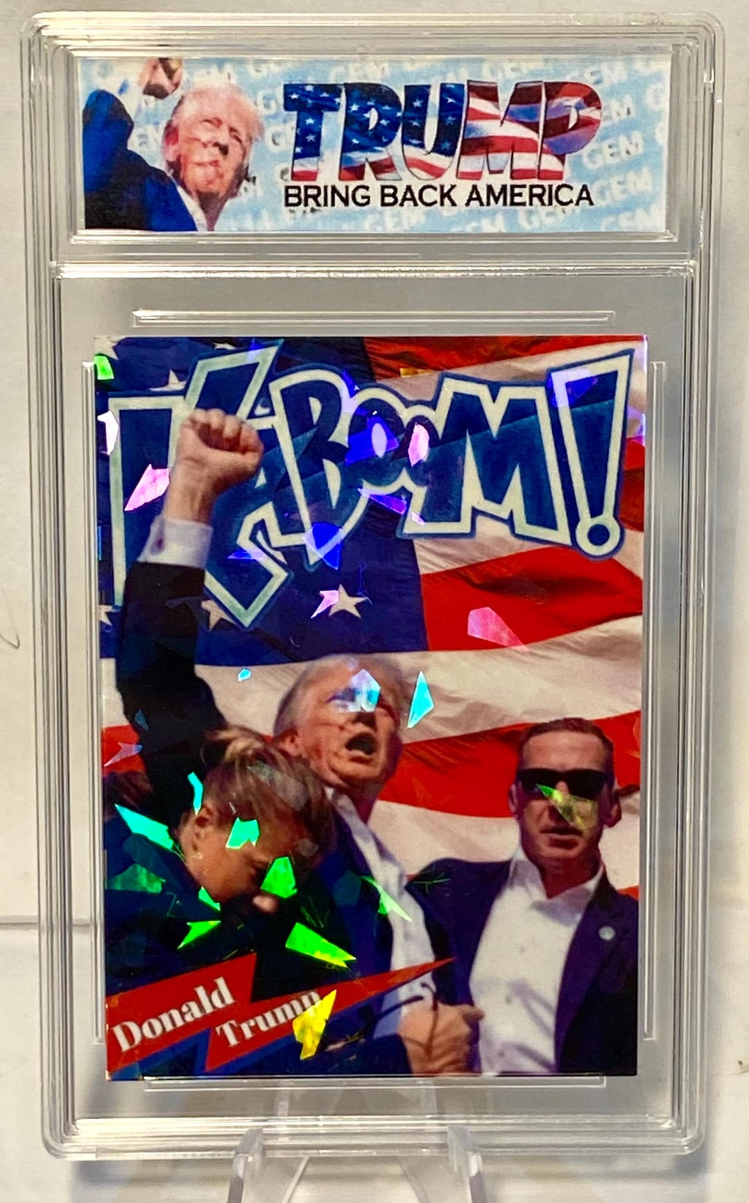 Donald Trump 2024 Cracked Ice Novelty Kaboom Card in a Custom Case - Etsy