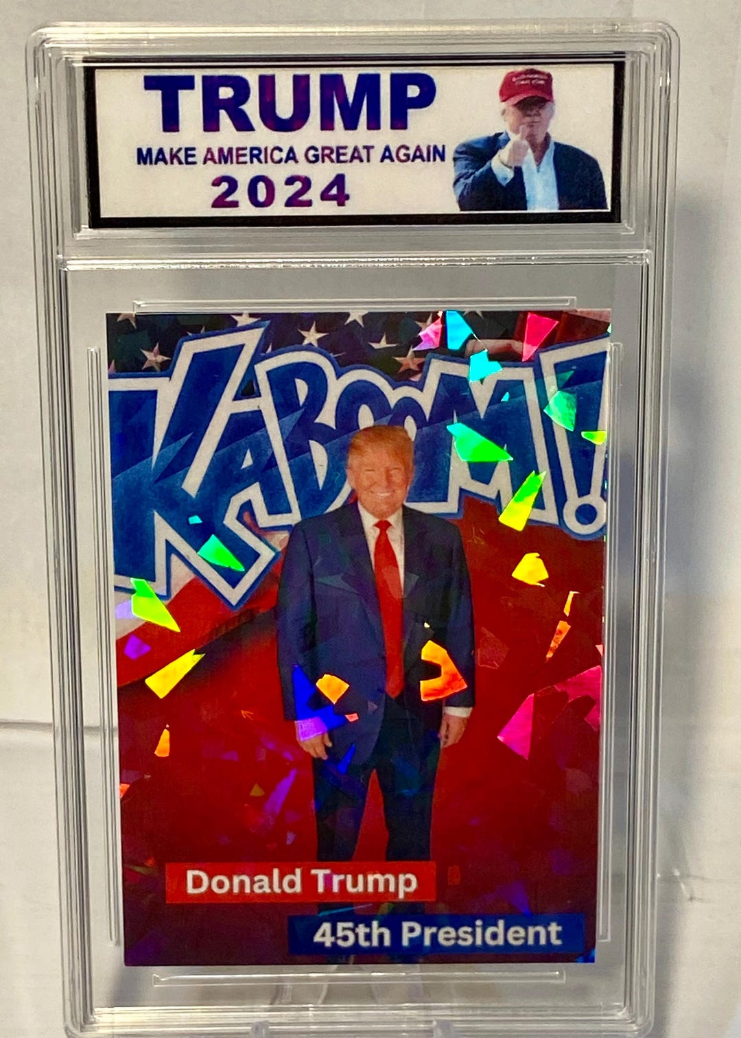Donald Trump 2024 Cracked Ice Novelty Kaboom Card in a Custom Case - Etsy