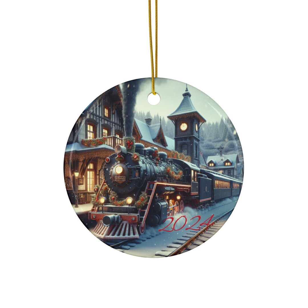 Christmas Train Ceramic Ornaments, 2-side Print - Etsy