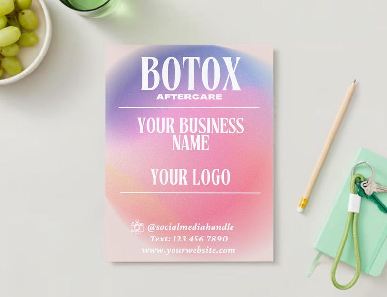 Botox Aftercare Flyer - Digital Canva Template - Etsy